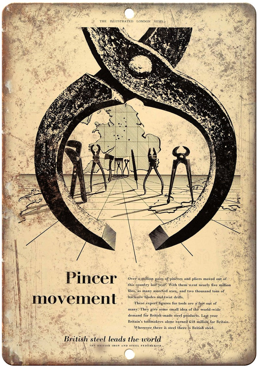 Pincer Movement British Steel Metal Sign | Rusty Walls – Rusty Walls ...