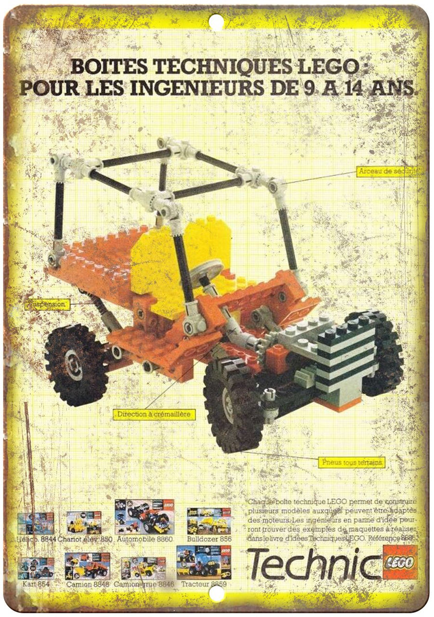 Lego Technic Vintage Toy Car Ad Metal Sign | Rusty Walls – Rusty Walls ...