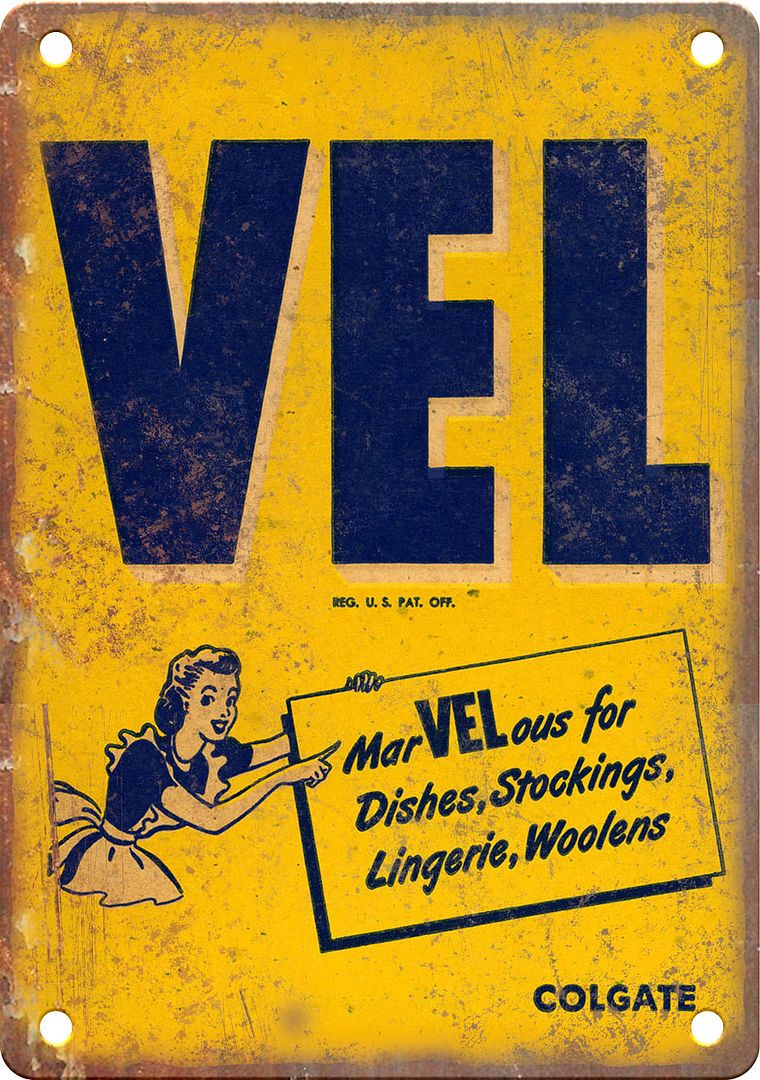 Vel Dish Detergent Vintage Ad Metal Sign | Rusty Walls – Rusty Walls ...