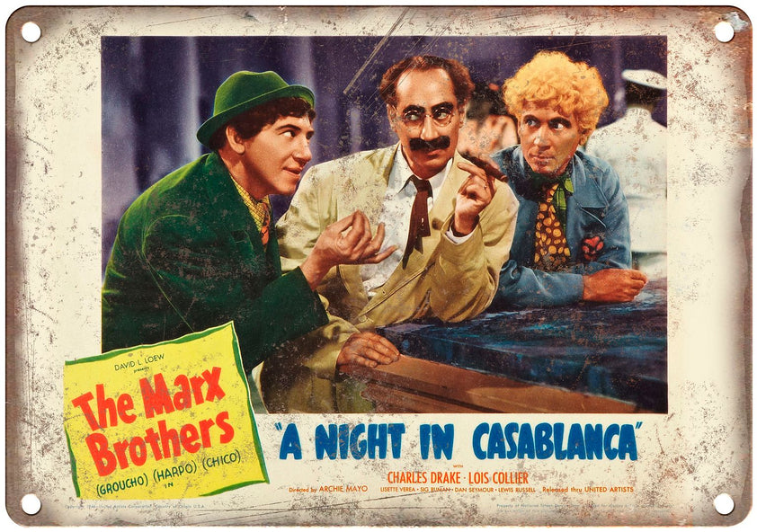 The Marx Brothers Night in Casablanca Metal Sign | Rusty Walls – Rusty ...